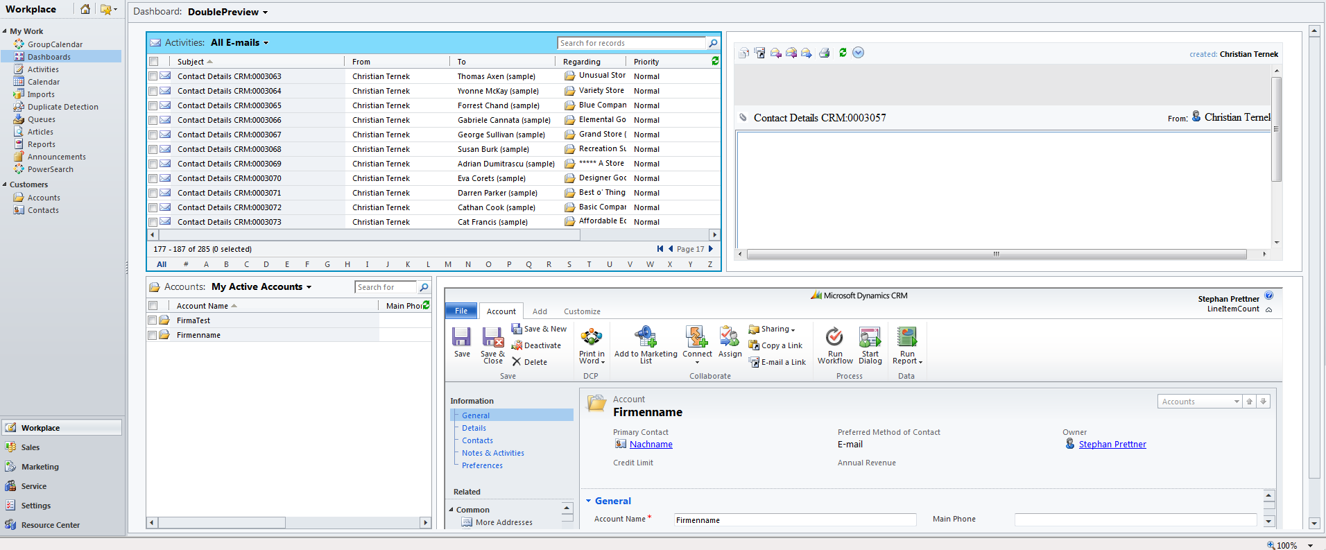 How to embed previews in CRM Dashboards