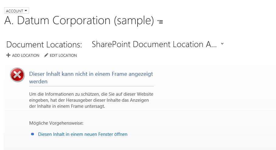 News.mscrm-addons.com Blog | SharePoint Documents Button Error